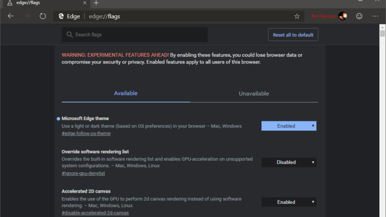 Microsoft Edge'de (chromium) Koyu Tema nasıl etkinleştirilir